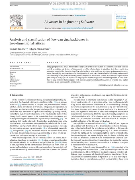 pdf analysis and classification of flow carrying backbones in two