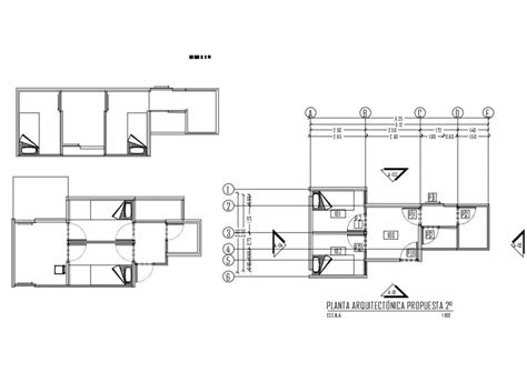 Plan Detail Of Two Story Building 2d View Cad Construction Block Autocad File