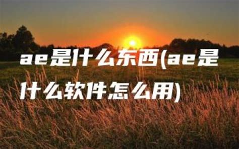 ae的中文名称ae的全名叫什么 ae插件合集