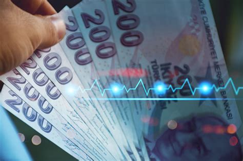 터키 통화 금융 및 경제 개념 금융 차트가 있는 터키 리라 지폐를 들고 있는 손 최저 임금에 대한 스톡 사진 및 기타 이미지 최저 임금 이율 금융 Istock