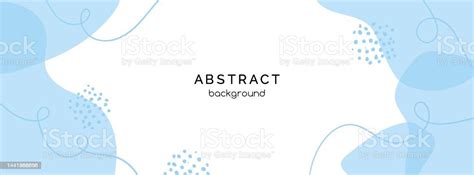 파란색의 최소 벡터 배너 텍스트를 위한 복사 공간이 있는 추상 유기적 모양 배경 페이스 북 표지 템플릿 웹 헤더 유기농에 대한 스톡 벡터 아트 및 기타 이미지 Istock
