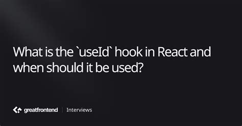 what is the `useid` hook in react and when should it be used quiz