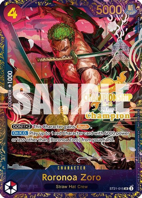 Roronoa Zoro Cs 25 26 1st Place One Piece Promotion Cards One