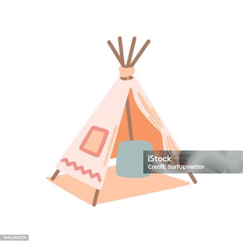보헤미안 스타일의 보육원 Tipi 또는 Wigwam 벡터 일러스트 레이 션 0명에 대한 스톡 벡터 아트 및 기타 이미지 0명 개념 디자인 Istock