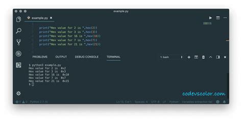 Convert An Integer Or Float To Hex In Python Codevscolor