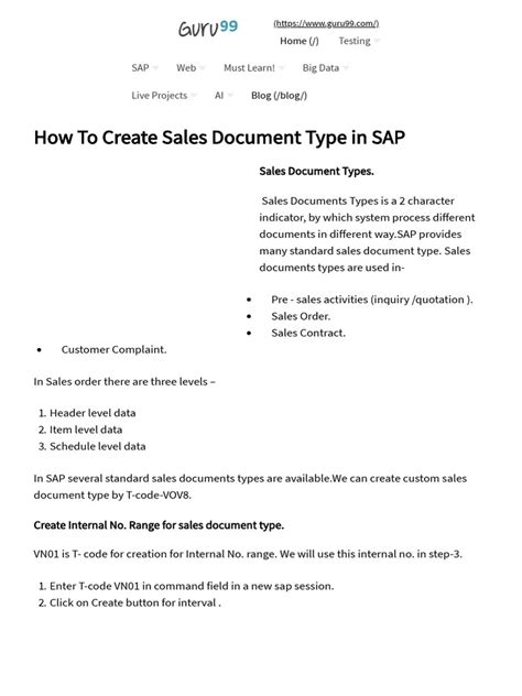 How To Create Sales Document Type In Sap Pdf Sap Se Software