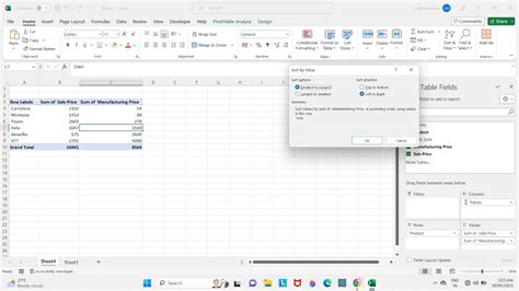 How Do You Sort Pivot Table Values From Largest To Smallest Icy Europe