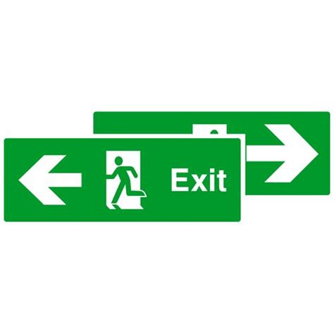 Exit Double Sided Fire Exit Sign Left And Right Arrow Emergency Exit Signs The Sign Shed Right