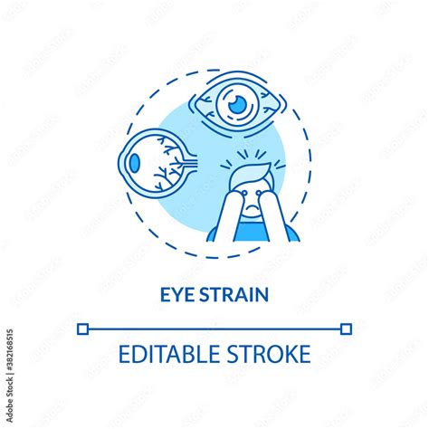 Eye Strain Concept Icon Screen Addiction Symptom Idea Thin Line