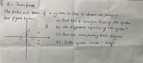 Solved Signal Processing Question Poles And Zeros Of System