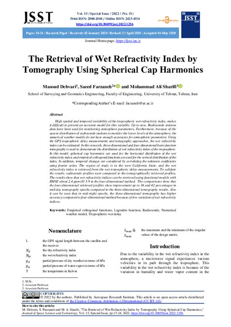 Pdf The Retrieval Of Wet Refractivity Index By Tomography Using