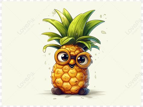 만화 파인애플 안경을 쓰고있다 Png 일러스트 무료 다운로드 Lovepik