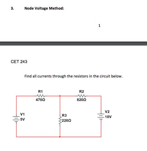 Solved 3 Node Voltage Method СЕТ 243 Find all currents Chegg com