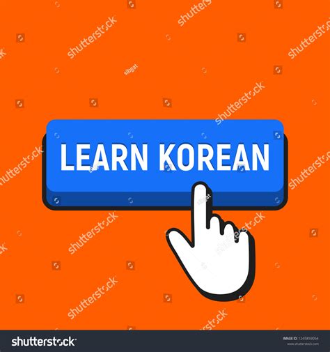 hand mouse cursor clicks learn korean stock illustration 1245859054