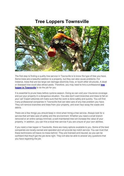 Tree Loppers Townsville By Townsville Tree Removal Surgeons Issuu