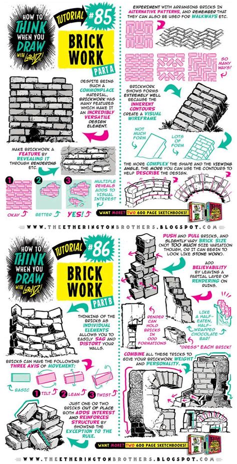 How To Draw Bricks Brickwork And Walls Tutorial By Etheringtonbrothers On Deviantart Artofit