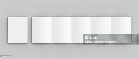 A5 아코디언 접어 소책자 10 페이지 전단지 콘 서 배 빈 흰색 3d 그림을 렌더링합니다 접힌에 대한 스톡 사진 및 기타 이미지 Istock