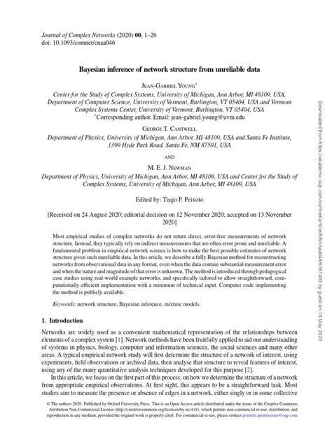 Bayesian Inference Of Network Structure From Unreliable Data Pdf P