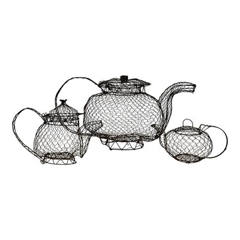 Mid 20th Century Collection Of Three Handmade Wire Teapot Sculptures Chairish