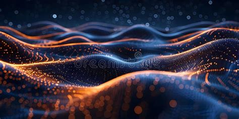 Glowing Abstract Digital Network On Dark Background Concept Abstract Digital Network Glowing