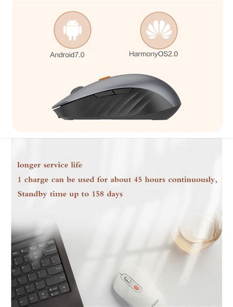 Lenovo Howard Rechargeable Bluetooth Mouse Dual Mode Type C Fast Charging Wireless Mouse Home