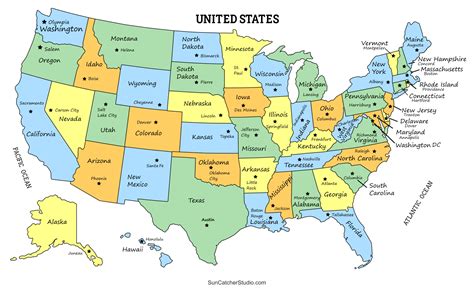 Printable Map Of The Us With State Names Michael Printables