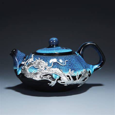 가마 변경 천무 유약 주전자 쿵푸 차 세트 중국 가정용 세라믹 길트 실버 주전자 페어 컵 액세서리 Aliexpress