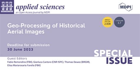 CNR ISPC Special Issue Of Applied Sciences By MDPI On Geo Processing Of Historical Aerial