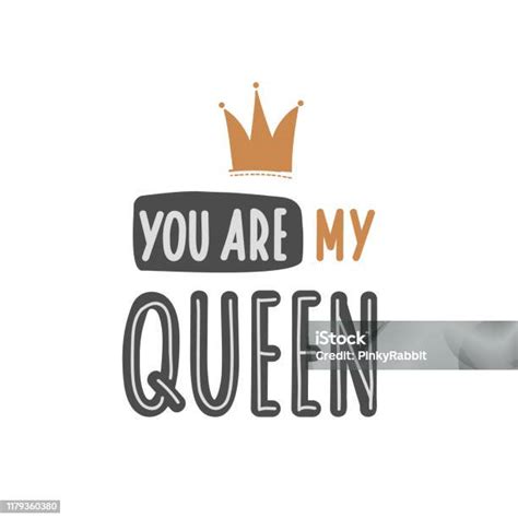넌 내 여왕이야 손으로 그린 글자 스케치 타이포그래피를 인용합니다 벡터 비문 슬로건입니다 레터링 포스터 낙서 드로잉에 대한 스톡