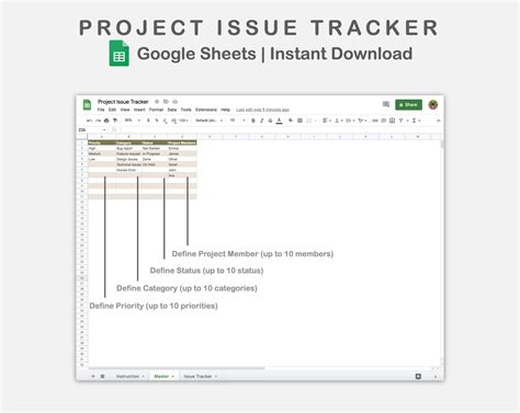 Issue Tracker Template Google Sheets Issue Tracker Project Etsy