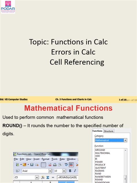 Ppt1 Cb Vii Cs Ch3 Functionsandchartsincalc Pdf Function Mathematics Computer Science