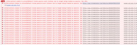 Javascript I Am Getting A Error As Unable To Preventdefault Inside Passive Event Listener Due