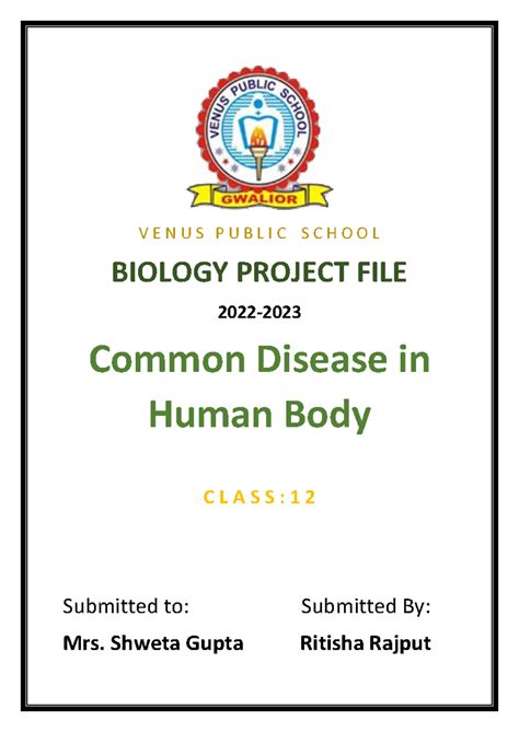 Biology File Project File V E N U S P U B L I C S C H O O L Biology Project File 2022
