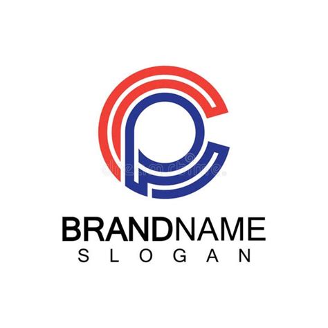 Initial Lowercase Letter Logo Cppc P Inside C Monogram Rounded Shape Stock Vector