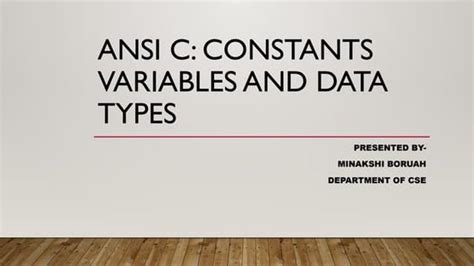 Data Types In C Programming Pptx