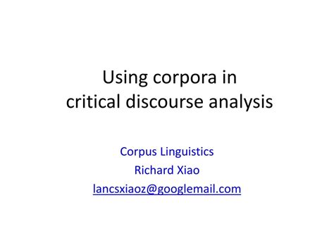 Ppt Corpora In Critical Discourse Analysis Bridging The Gap Powerpoint Presentation Id9088829