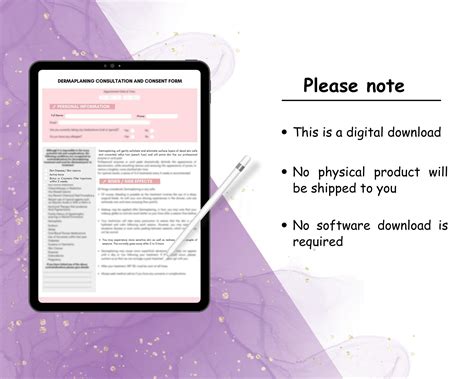 Dermaplaning Consultation Consent Form Professional Skincare Forms For
