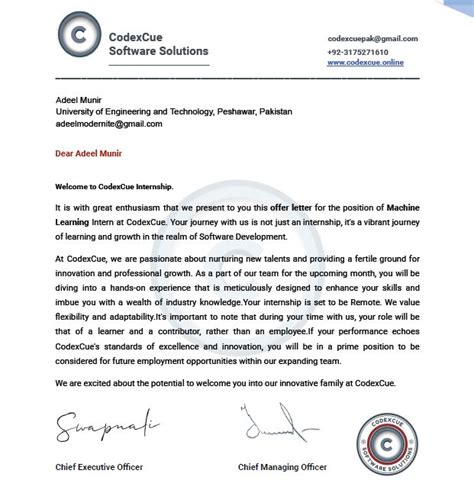 adeel munir on linkedin internship machinelearning ai codexcue grateful newbeginnings