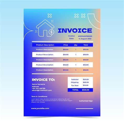 은행 및 금융 송장 템플릿 무료 벡터