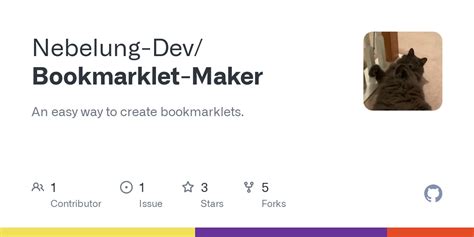 GitHub Nebelung Dev Bookmarklet Maker An Easy Way To Create Bookmarklets