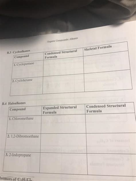 Chloromethane Condensed Structural Formula