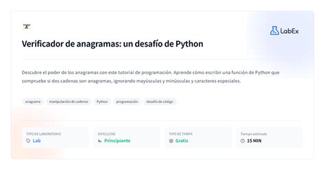 Verificador De Anagramas Un Desafío De Python Labex