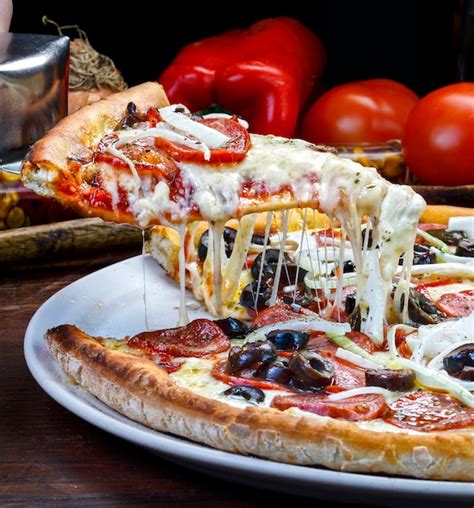 Premium Photo Pizza Slice Melted Cheese