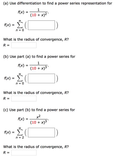 Solved Use Differentiation To Find A Power Series