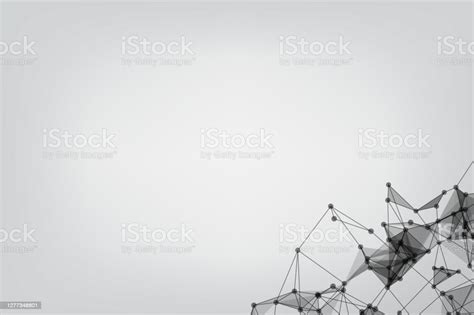 추상 낮은 폴리 라인 메쉬 흰색 점과 선을 연결하는 배경 기술 0명에 대한 스톡 벡터 아트 및 기타 이미지 0명 과학