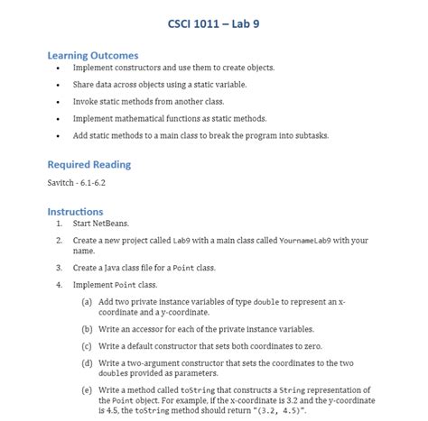 solved csci 1011 lab assignment 9 having a bit of trouble
