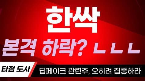 한싹 주가전망 본격하락시작일까 딥페이크 관련주 잠깐의 테마 아닙니다 내일 주가는 앞으로 대응전략이 필요하실겁니다
