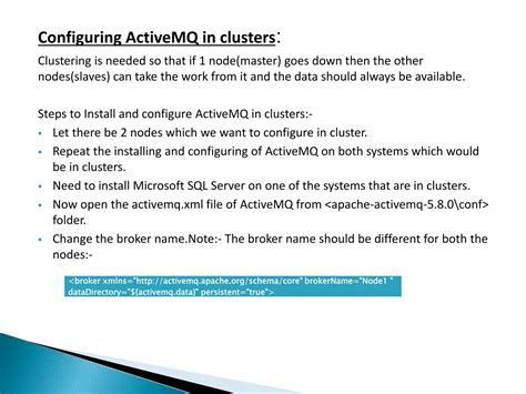 Active Mq Installation And Master Slave Setup Pptx Databases Computer Software And