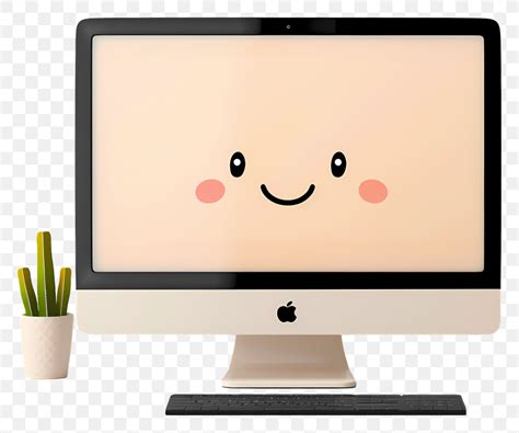 Computer Monitor Cute Computer Screen Illustration With Smiley Face Png 3628x3028px