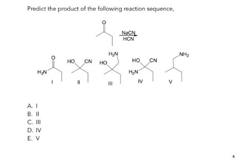 Solved Predict The Product Of The Following Reaction